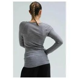 Funktionstop SEAMLESS BASIC "Seamless Basic T-shirt Woolen Jade", Damen, Gr. One Size, grau (grau melange), Obermaterial: 100% Wolle, Tops