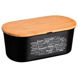 Brotkasten Kesper "Brotbox", schwarz, B:34cm H:18cm, Lebensmittelaufbewahrungsbehälter, Deckel als Schneidebrett verwendbar