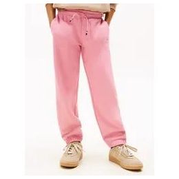 Jogginghose Tommy Hilfiger "MINI CORP SWEATPANTS", Jungen, Gr. 12 (152), N-Gr, pink (mystic pink), Sweatware, Obermaterial: 80% Baumwolle, 20% Polyester, unifarben, casual, regular fit lang, Hosen, Kinder bis 16 Jahre
