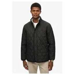 Steppjacke Superdry "QUILTED ESTATE JACKET", Herren, Gr. L, meteorite schwarz, Web, Obermaterial: 100% Polyester, unifarben mit Farbeinsatz, regular fit, Jacken