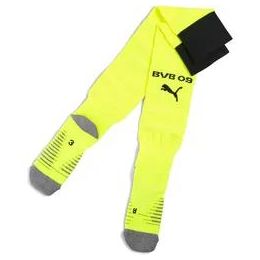 Fußballstutzen Puma "BVB MESH AND CUFF SOCKS REPLICA", Damen, Gr. 47-49, gelb alert, Puma schwarz, Obermaterial: 68% Polyester, 18% Baumwolle, 12% Polyamid, 2% Elasthan, gemustert, Socken