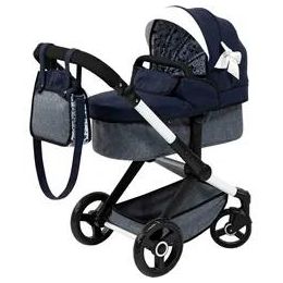 Kombi-Puppenwagen BAYER "Xeo", schleife blau, Puppenwagen, KinderB:37cm H:73cm T:68cm, Kunststoff, Stoff, Metall, B:37cm H:73cm T:68cm