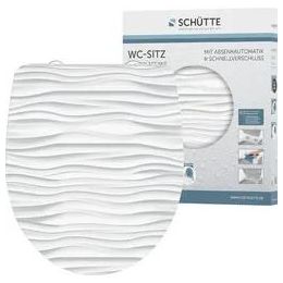 Schütte WC-Sitz SCHÜTTE "White Wave", weiß, B:374cm L:450cm, Duroplast, WC-Sitze, Duroplast, mit Absenkautomatik und Schnellverschluss, High Gloss