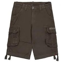 Shorts Alpha Industries "Jet Short", Herren, Gr. 27, Normalgrößen, grau (grauschwarz), Obermaterial: 100% Baumwolle, Hosen