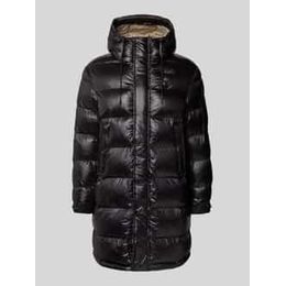 Blauer Regular Fit Steppmantel mit Logo-Applikation Modell 'Aldrich'