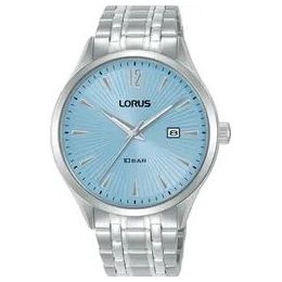 Quarzuhr Lorus, grün, silberfarben, Armbanduhren, Herren, Armbanduhr, Herrenuhr, Edelstahlarmband, analog, Tag