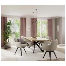 Vorhang HOMING "Velia" Gr. 1, rosa (rose), B:140cm H:245cm, Polyester, Gardinen, Fertigschal