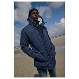 Parka Bruno Banani, Herren, Gr. XXL (56), navy, Obermaterial: 100% Polyester. Futter: 100% Polyester. Wattierung: 100% Polyester, Fellimitat, unifarben, bequem, Rundhals, Bündchen, Jacken, Winterjacke mit Teddy Fleece gefüttert und anpassbarer Kapuze