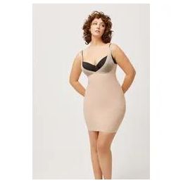 Unterkleid YSABEL MORA, Damen, Gr. XXL, N-Gr, beige, Obermaterial: 73% Polyamid, 27% Elasthan, Feminin, figurbetont ca. Mitte Oberschenkel, tiefer V-Ausschnitt, Kleider, mittlerer Shape-Effekt, elastisch, formend, Tüll, weich