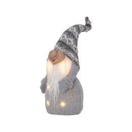 STAR TRADING Weihnachtswichtel ‚Joylight‘, LED Zwerg, grau, 40cm in Silber | Gr.: onesize