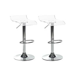 Beliani 2-tlg Drehhocker NEUM in Transparent/Silber | Gr.: onesize
