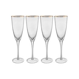 Butlers Champagnerfl&ouml;te GOLDEN TWENTIES 4er-Set in Durchsichtig | Gr.: onesize