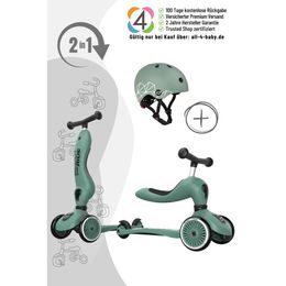Scoot & Ride Scoot&Ride Highwaykick 1 Rutscherfahrzeug inkl. Helm - Farbe: Steel - Farbe: Forest | Gr.: onesize