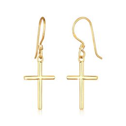 Elli Ohrringe 925 Sterling Silber Kreuz in Gold | Gr.: onesize
