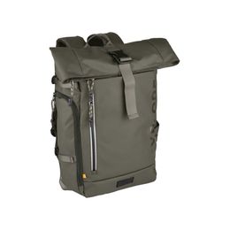 Camel Active Explore - Rolltop Rucksack L (blue) in khaki | Gr.: onesize