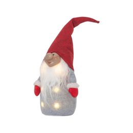 STAR TRADING Weihnachtswichtel ‚Joylight‘, LED Zwerg, rot, 40cm in Silber | Gr.: onesize