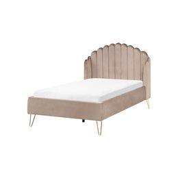 Beliani Doppelbett AMBILLOU in Beige/Gold - (W) 137 x (H) 126 x (L) 214 cm | Gr.: onesize