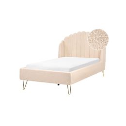 Beliani Doppelbett AMBILLOU in Beige/Gold - (W) 137 x (H) 126 x (L) 214 cm | Gr.: onesize