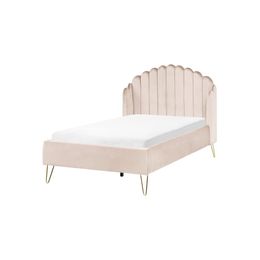 Beliani Doppelbett AMBILLOU in Beige/Gold - (W) 137 x (H) 126 x (L) 214 cm | Gr.: onesize