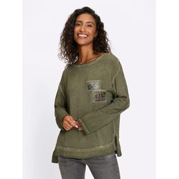 Heine Langarmbluse in khaki | Gr.: 46