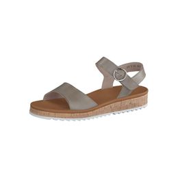 Paul Green Leder-Sandalen in Khaki | Gr.: 37