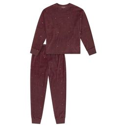 Schiesser Pyjama Nightwear 3 in burgund | Gr.: 152