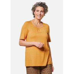 GOLDNER Shirt Zeitloses Shirt mit modernem Raffdetail in maisgelb | Gr.: 38