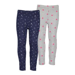 Blue Seven 2er Set Leggings für Mädchen in Dk Blau Aop + Nebel Mel Aop | Gr.: 92