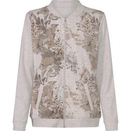 CR&Eacute;ATION L Damen Shirtjacke in Blousonform elfenbein-beige-bedruckt Gr&ouml;&szlig;e 38