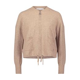 BETTY & CO BETTY & CO Strick-Cardigan mit Rei&szlig;verschluss in Camel Melange | Gr.: 44
