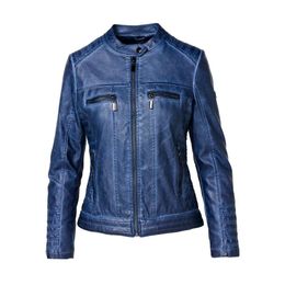 KOROSHI Damen-Bikerjacke in Lederoptik in blau | Gr.: M