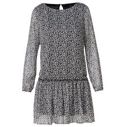KOROSHI Kurzes bedrucktes Minikleid mit langen Ärmeln in SCHWARZ | Gr.: S