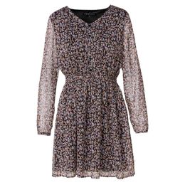 KOROSHI Kurzes bedrucktes Minikleid mit langen Ärmeln in bunt | Gr.: XS