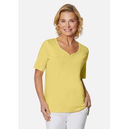 GOLDNER Halbarm Basic-Shirt aus Baumwolle in margerite | Gr.: 42