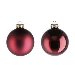 Höffner Weihnachtskugel 6er Set rot Glas,Aluminium Ø: 8 » Höffner