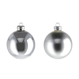 Höffner Weihnachtskugel 6er Set silber Glas,Aluminium Ø: 8 » Höffner