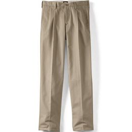 LANDS' END CLASSIC COMFORT. Bügelleichte Chino mit Bundfalten, Herren,  Beige, Baumwolle, by Lands' End