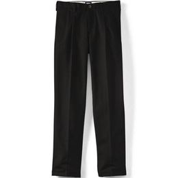 LANDS' END CLASSIC COMFORT. Bügelleichte Chino mit Bundfalten, Herren,  Schwarz, Baumwolle, by Lands' End