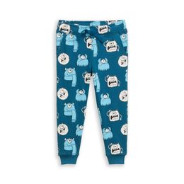 Tom Tailor Jungen Basic Jogginghose mit Allover-Print, blau, Gemustert, Gr. 128/134