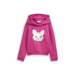 Tom Tailor Mädchen Hoodie Sweatshirt mit Wendepailletten, rosa, Uni, Gr. 92/98