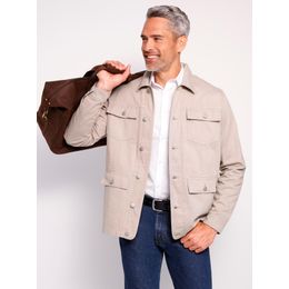 Langjacke CLASSIC, Herren, Gr. 48, beige (sesam), 100% Baumwolle, unifarben, Jacken