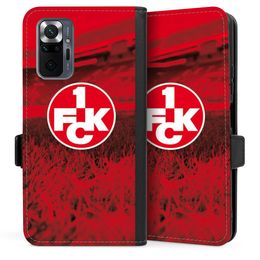 DeinDesign Xiaomi Redmi Note 10 Pro Handy Klapph&uuml;lle Handyh&uuml;lle aus Kunst Leder schwarz Flip Case 1. Fck 1. Fc Kaiserslautern Official Licensed Product Sideflip 