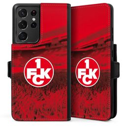 DeinDesign Galaxy S21 Ultra 5G Handy Klapph&uuml;lle Handyh&uuml;lle aus Kunst Leder schwarz Flip Case 1. Fck 1. Fc Kaiserslautern Official Licensed Product Sideflip mit 