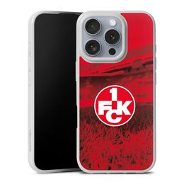 DeinDesign iPhone 16 Pro Handy Silikon H&uuml;lle Case wei&szlig; Handyh&uuml;lle 1. Fck 1. Fc Kaiserslautern Official Licensed Product Silikon Case