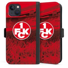 DeinDesign iPhone 13 Handy Klapph&uuml;lle Handyh&uuml;lle aus Kunst Leder schwarz Flip Case 1. Fck 1. Fc Kaiserslautern Official Licensed Product Sideflip mit Lasche