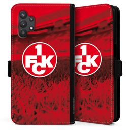 DeinDesign Galaxy A32 5G Handy Klapph&uuml;lle Handyh&uuml;lle aus Kunst Leder schwarz Flip Case 1. Fck 1. Fc Kaiserslautern Official Licensed Product Sideflip mit langer 