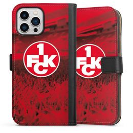 DeinDesign iPhone 13 Pro Max Handy Klapph&uuml;lle Handyh&uuml;lle aus Kunst Leder schwarz Flip Case 1. Fck 1. Fc Kaiserslautern Official Licensed Product Sideflip mit 