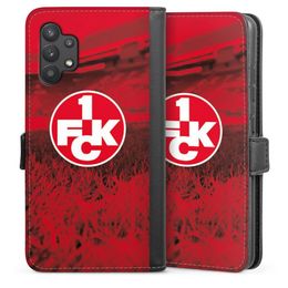DeinDesign Galaxy A32 4G Handy Klapph&uuml;lle Handyh&uuml;lle aus Kunst Leder schwarz Flip Case 1. Fck 1. Fc Kaiserslautern Official Licensed Product Sideflip mit Lasche