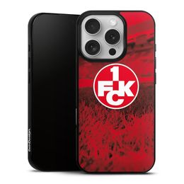 DeinDesign iPhone 16 Pro Handy Slim Case extra d&uuml;nn Silikon Handyh&uuml;lle schwarz H&uuml;lle 1. Fck 1. Fc Kaiserslautern Official Licensed Product Silikon Slim Case