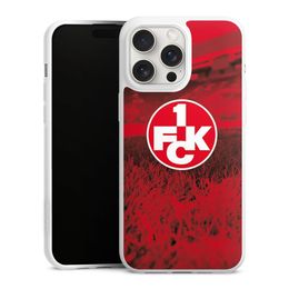 DeinDesign iPhone 15 Pro Max Handy Silikon H&uuml;lle Case wei&szlig; Handyh&uuml;lle 1. Fck 1. Fc Kaiserslautern Official Licensed Product Silikon Case
